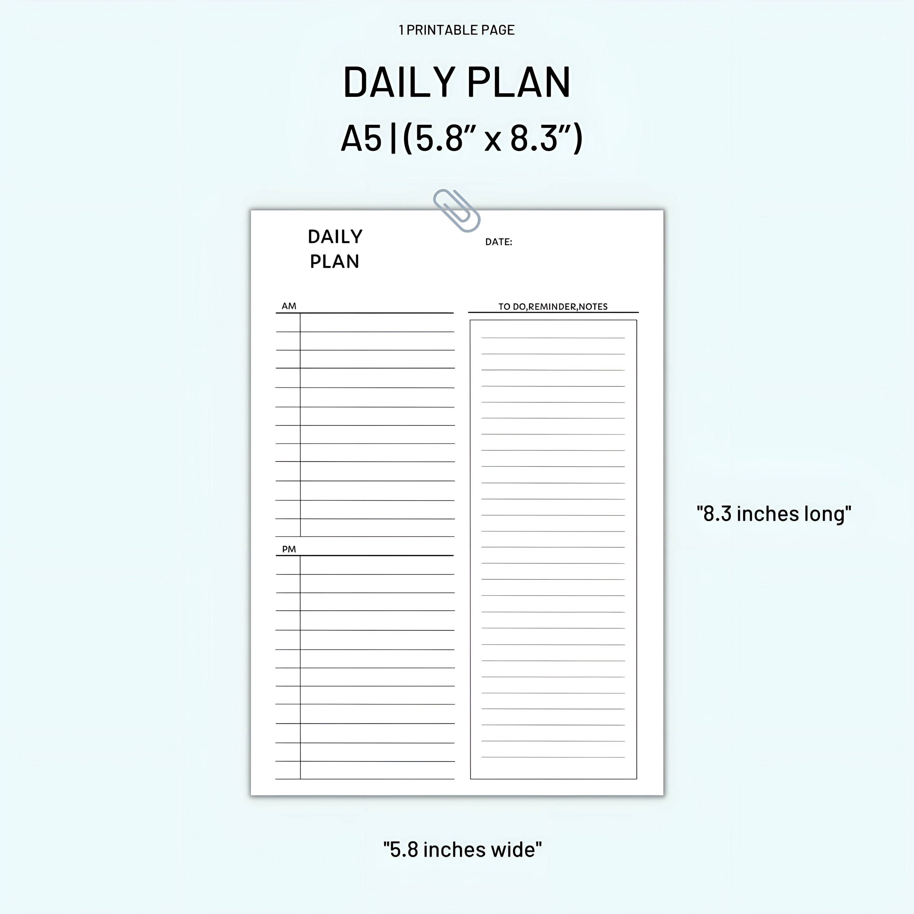 Daily Printable Planner, Desk Planner Printable, Daily to Do List ...