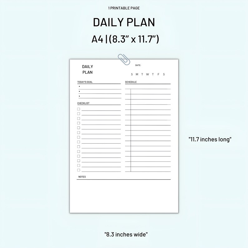 Daily Planner Printable: Hourly Scheduling, Undated Pages, Productivity ...
