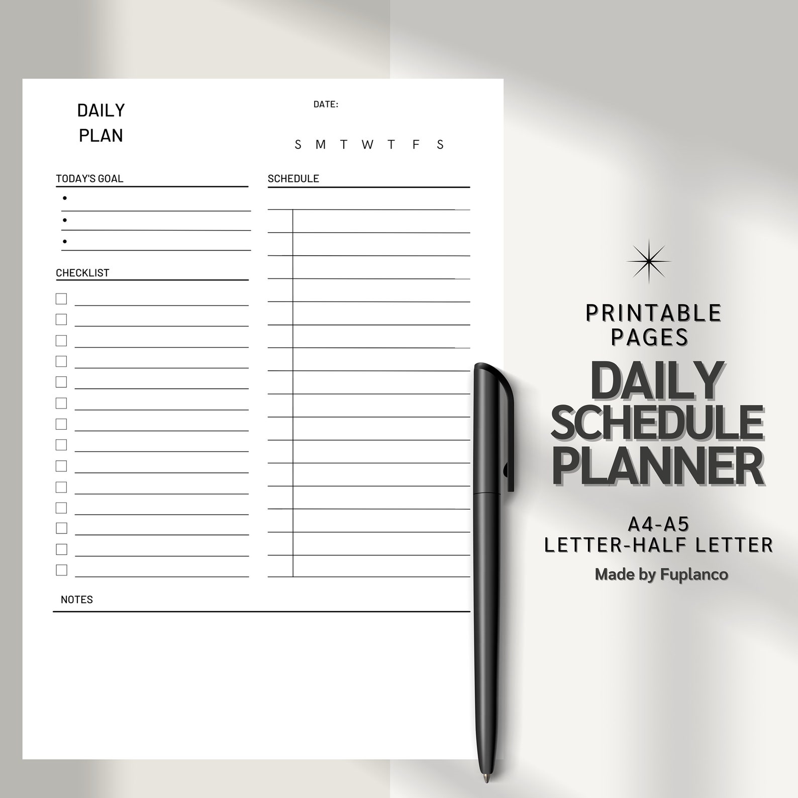 Daily Schedule Planner Printable: Hourly Scheduling, Undated Pages ...