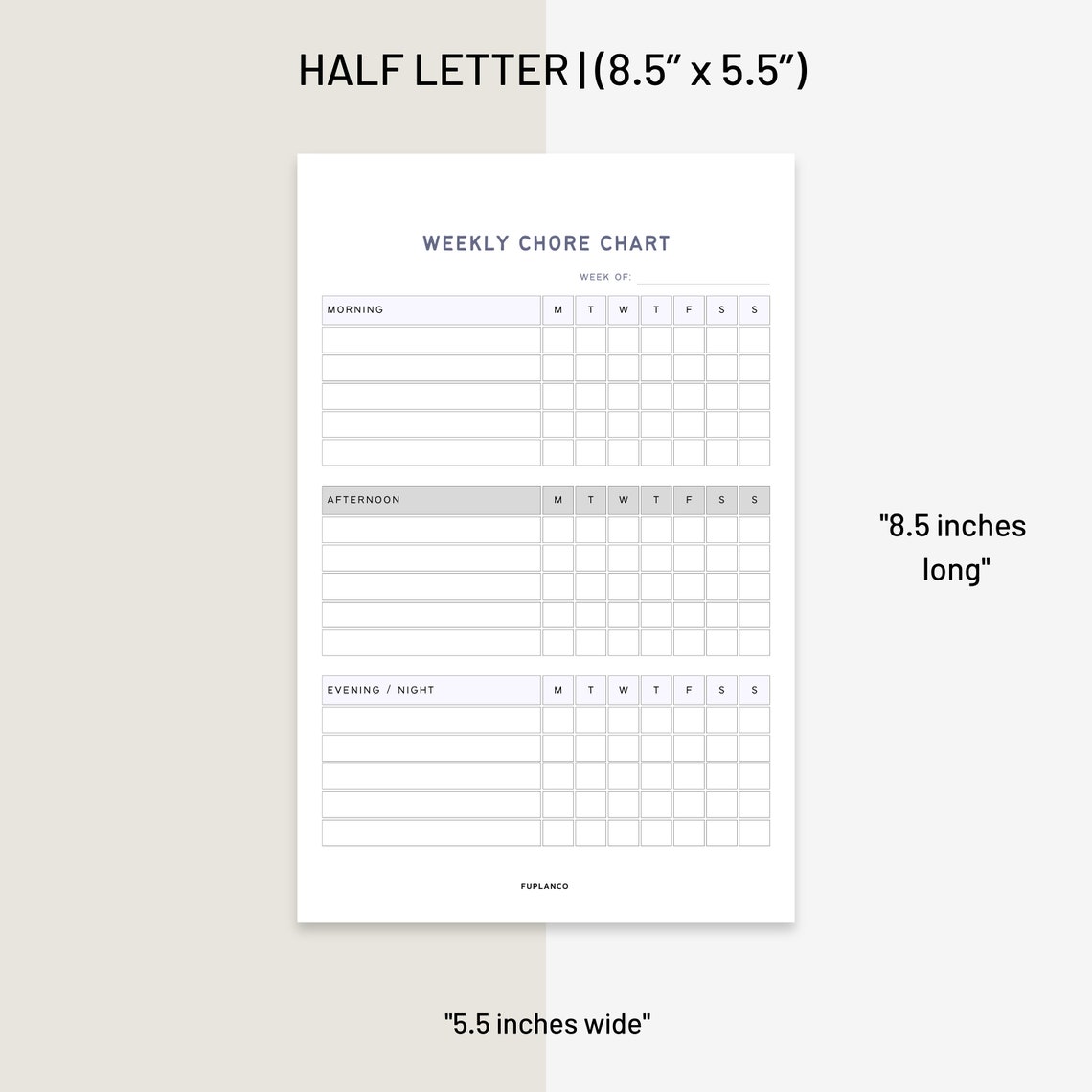 Weekly Chore Chart Printable, Routine Chore Chart, Family Chore Chart ...