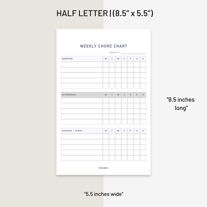 Weekly Chore Chart Printable, Routine Chore Chart, Family Chore Chart ...