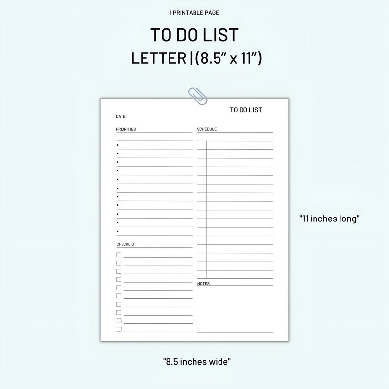 Daily Checklist Printable & Fillable Daily to Do List - Etsy