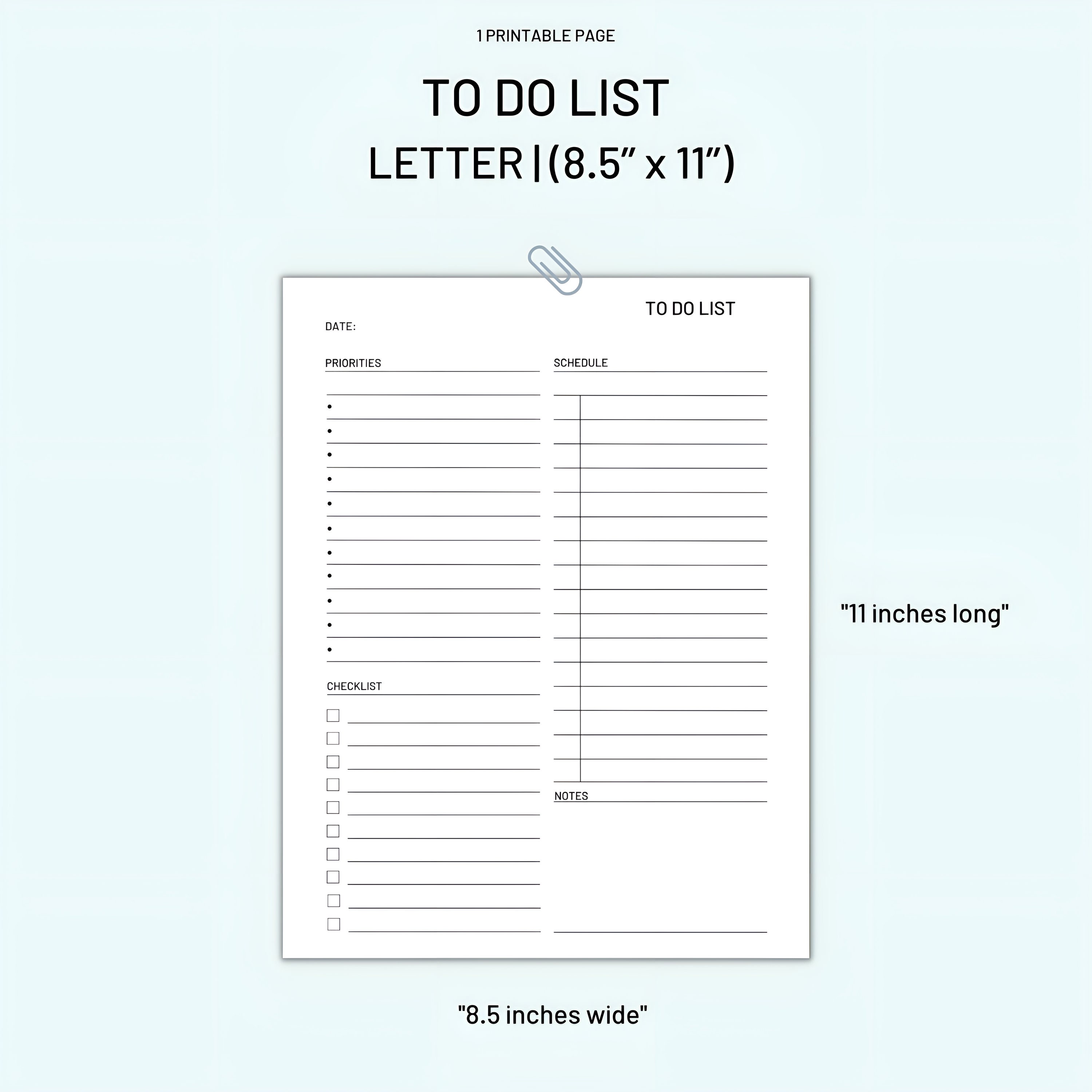 Daily Checklist Printable &amp; Fillable Daily to Do List - Etsy