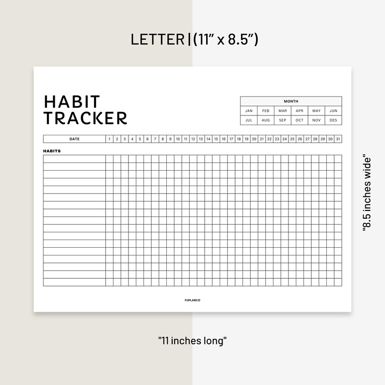 Monthly Habit Tracker Printable - A4/A5 Goal Setting Template, Goal ...