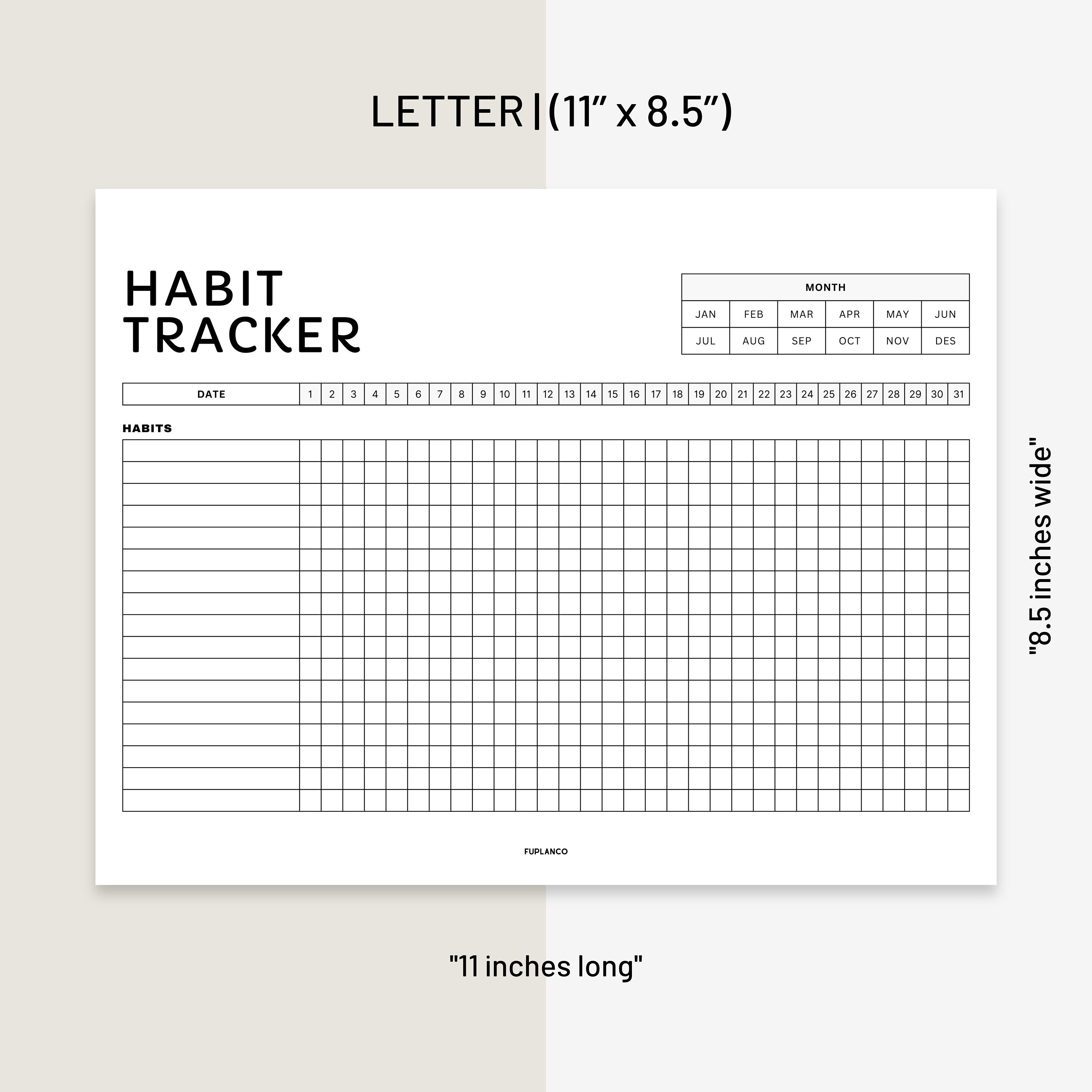 Monthly Habit Tracker Printable - A4/A5 Goal Setting Template, Goal ...