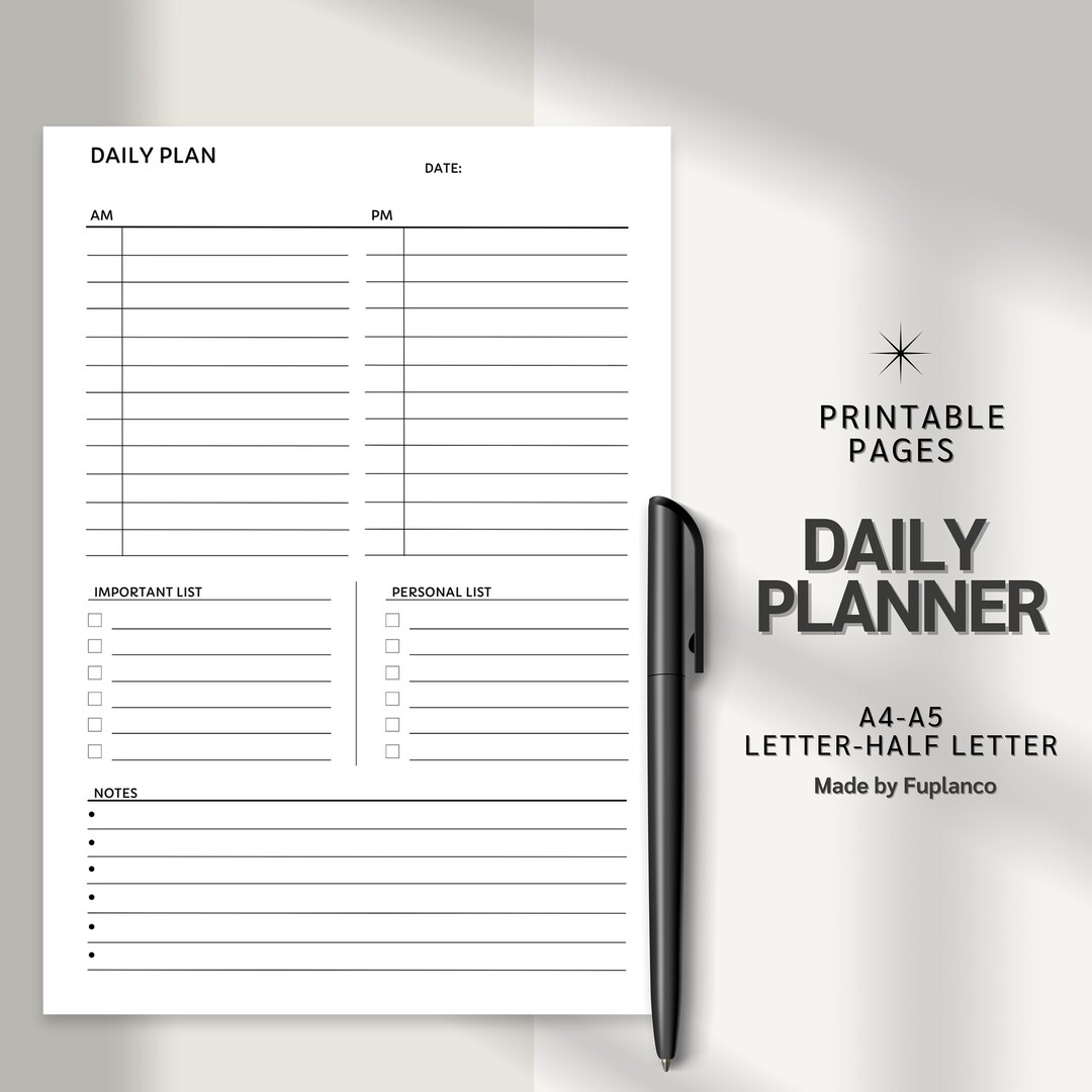 24 Hour Daily Planner Printable, Hourly Planner, Military Time Plan ...