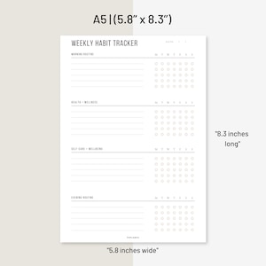 Weekly Habit Tracker Printable, Routine Tracker, Printable Weekly Habit ...