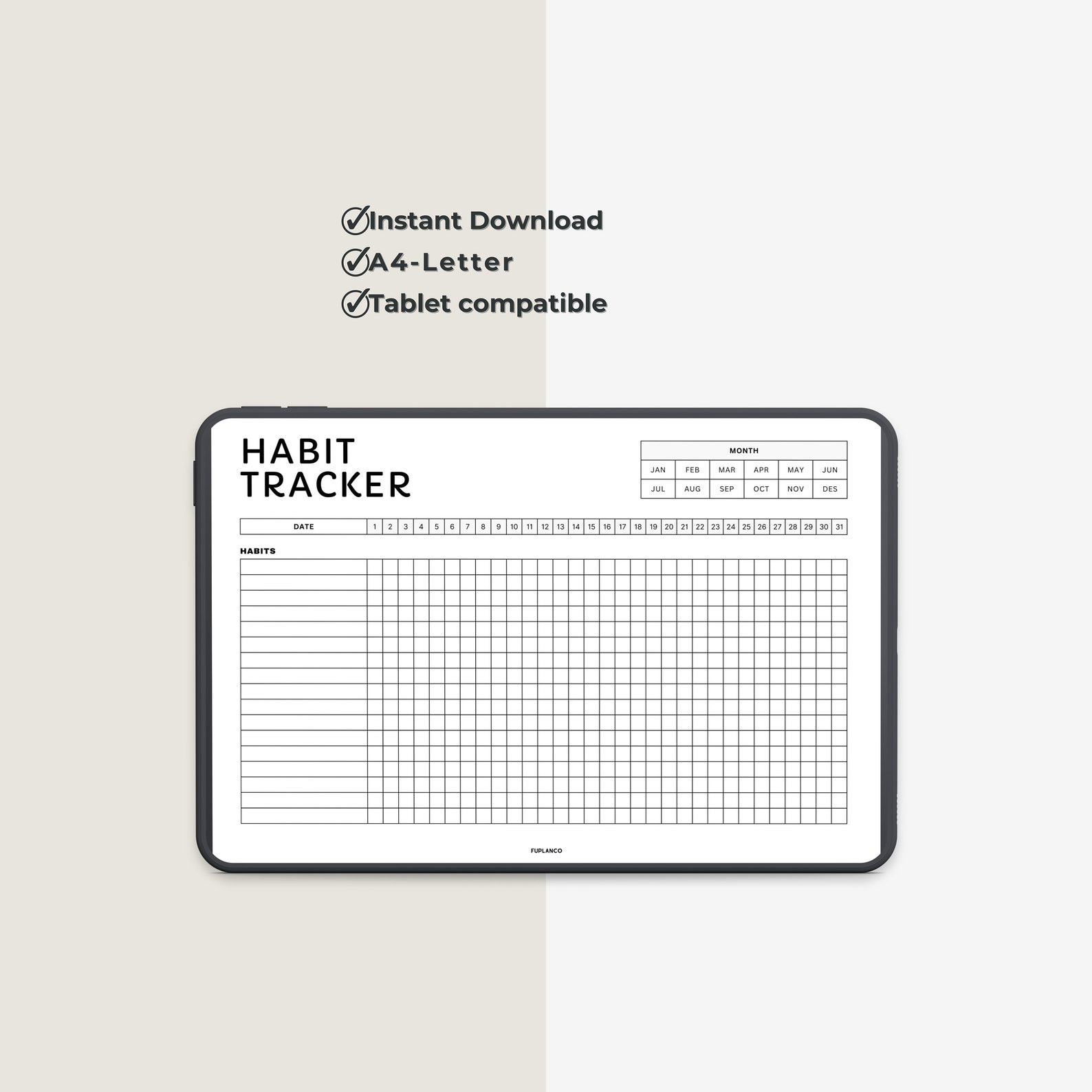 Monthly Habit Tracker Printable - A4/A5 Goal Setting Template, Goal ...