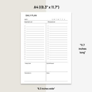 Printable Daily Planner, Downloadable Goal Habit Organizer, Track Daily ...