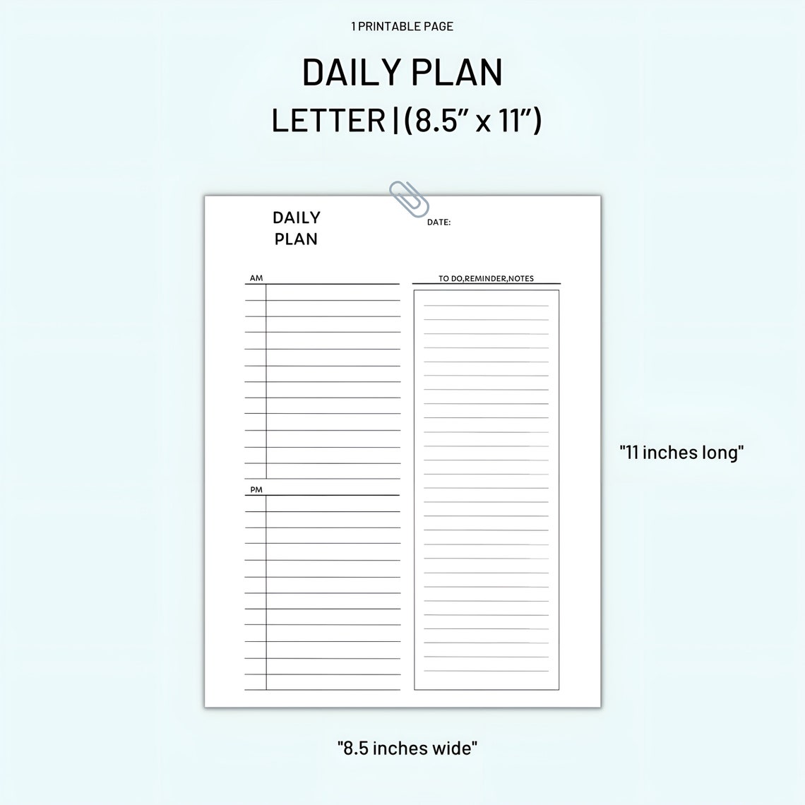 Daily Printable Planner, Desk Planner Printable, Daily to Do List ...