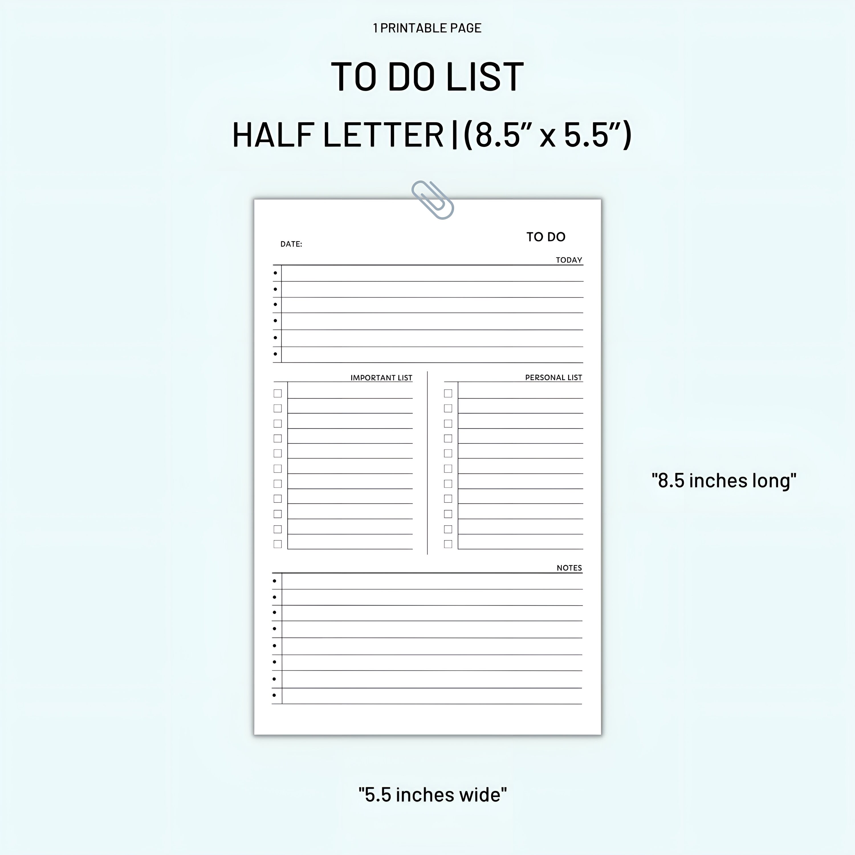 To Do List Printable, Minimalist to Do List Routine Simple Tasks List ...