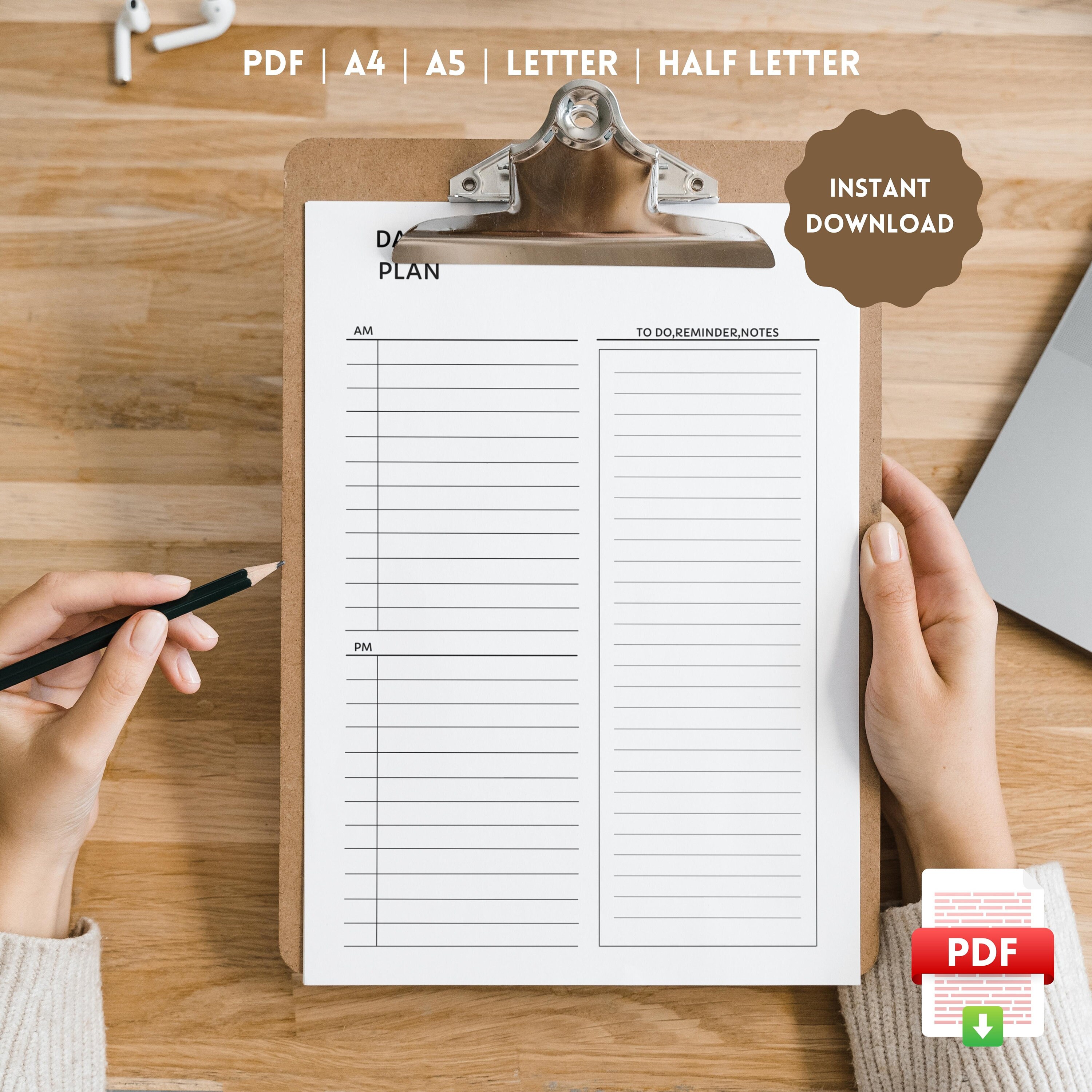 Daily Printable Planner, Desk Planner Printable, Daily to Do List ...