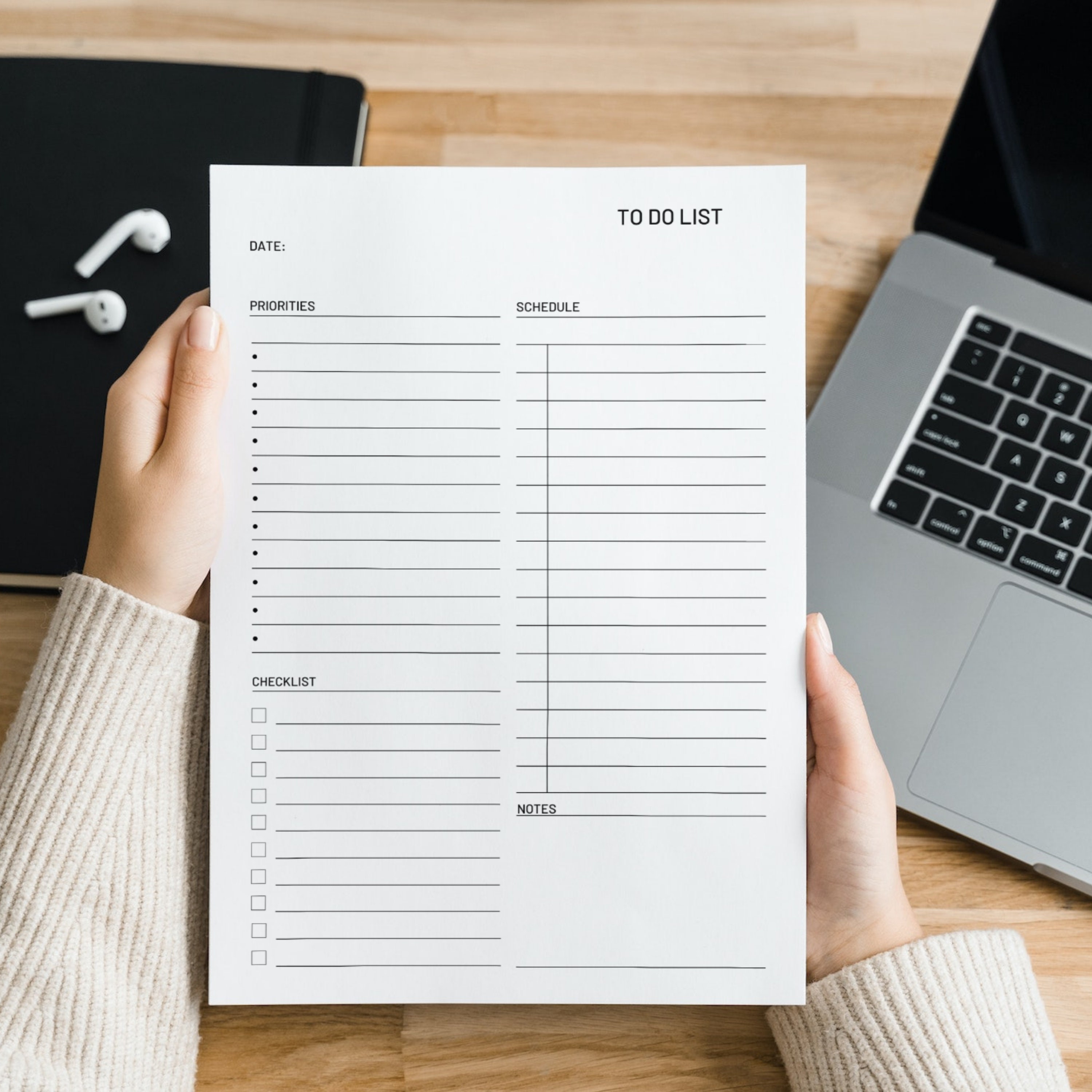 Daily Checklist Printable & Fillable Daily to Do List - Etsy