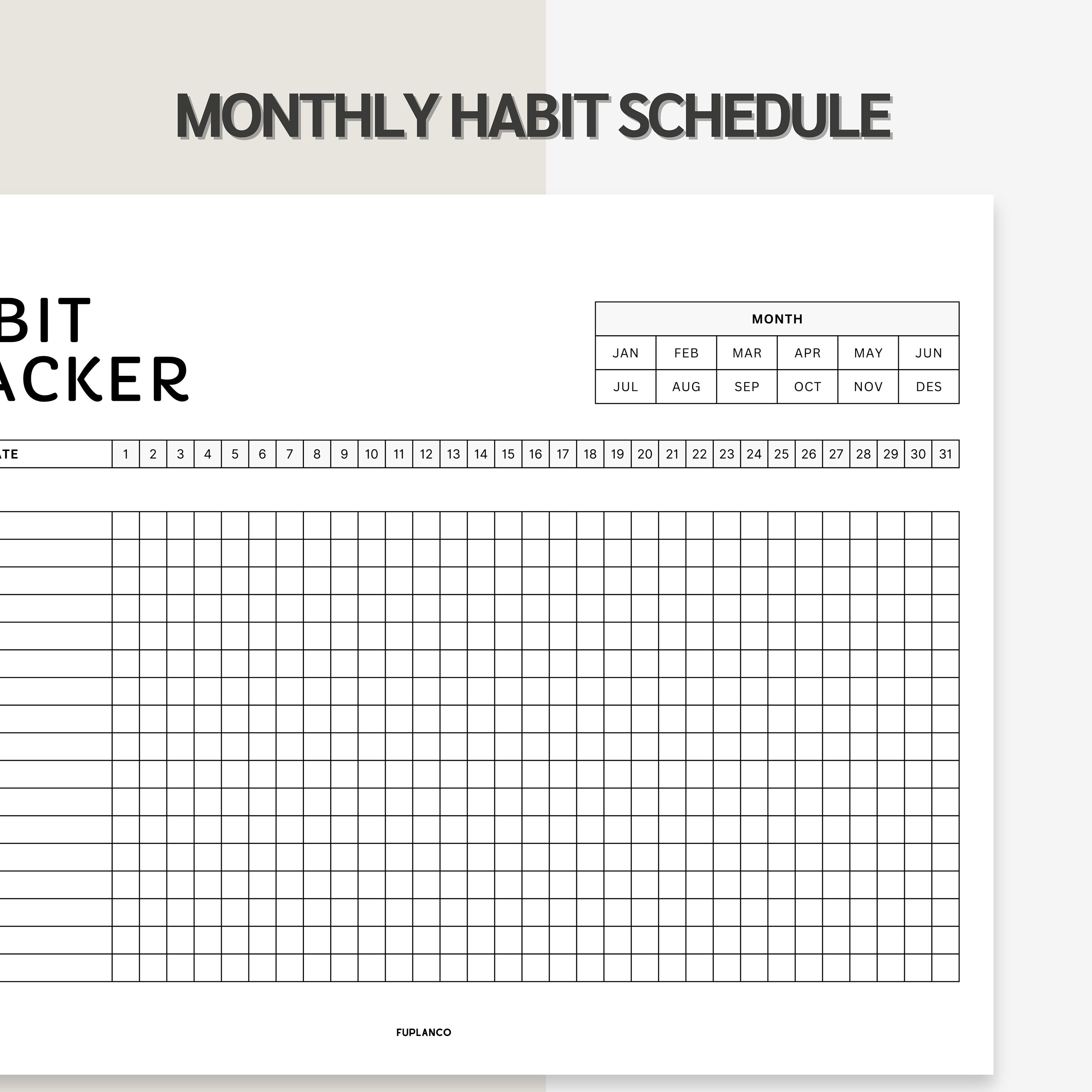 Monthly Habit Tracker Printable - A4/A5 Goal Setting Template, Goal ...