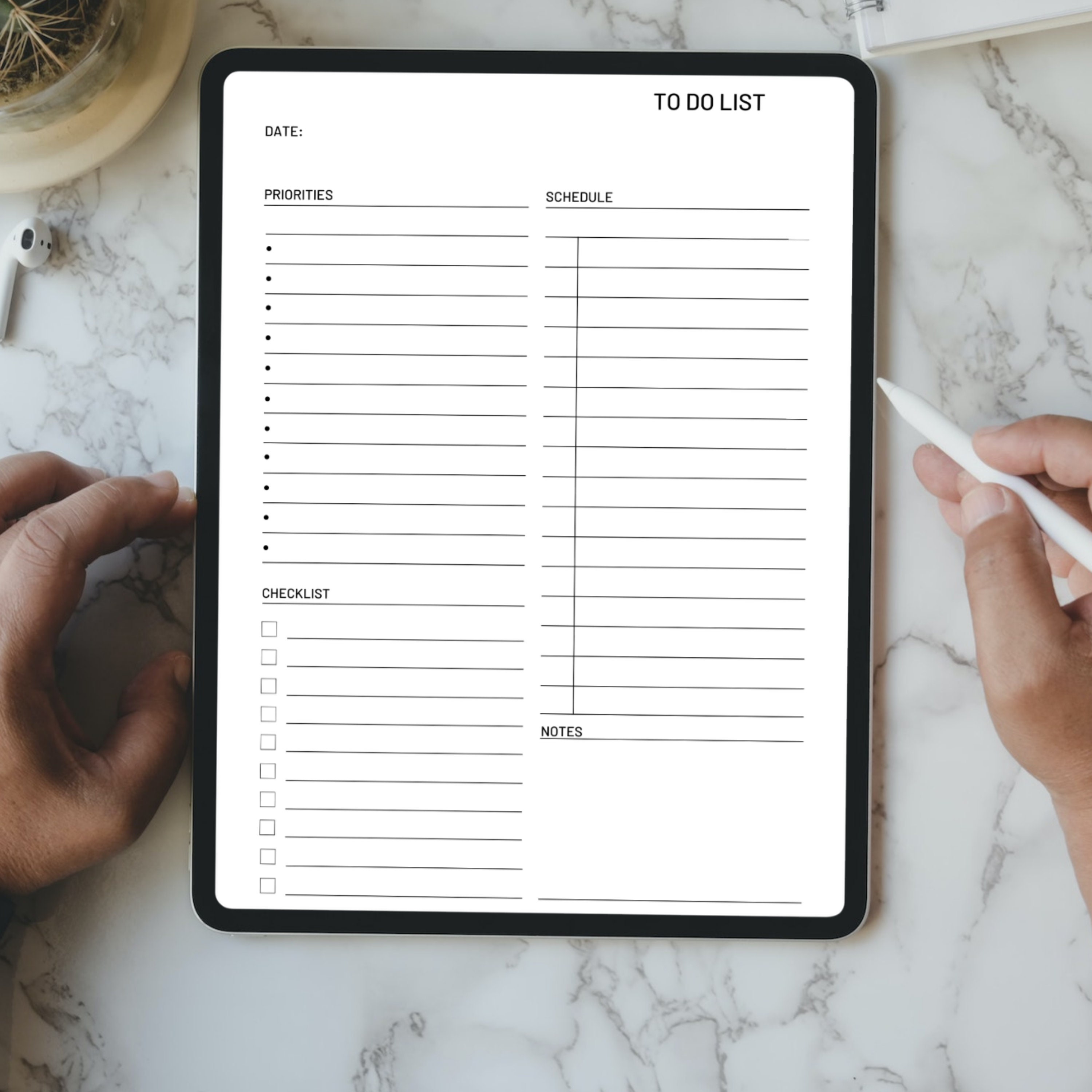 Daily Checklist Printable & Fillable Daily to Do List - Etsy