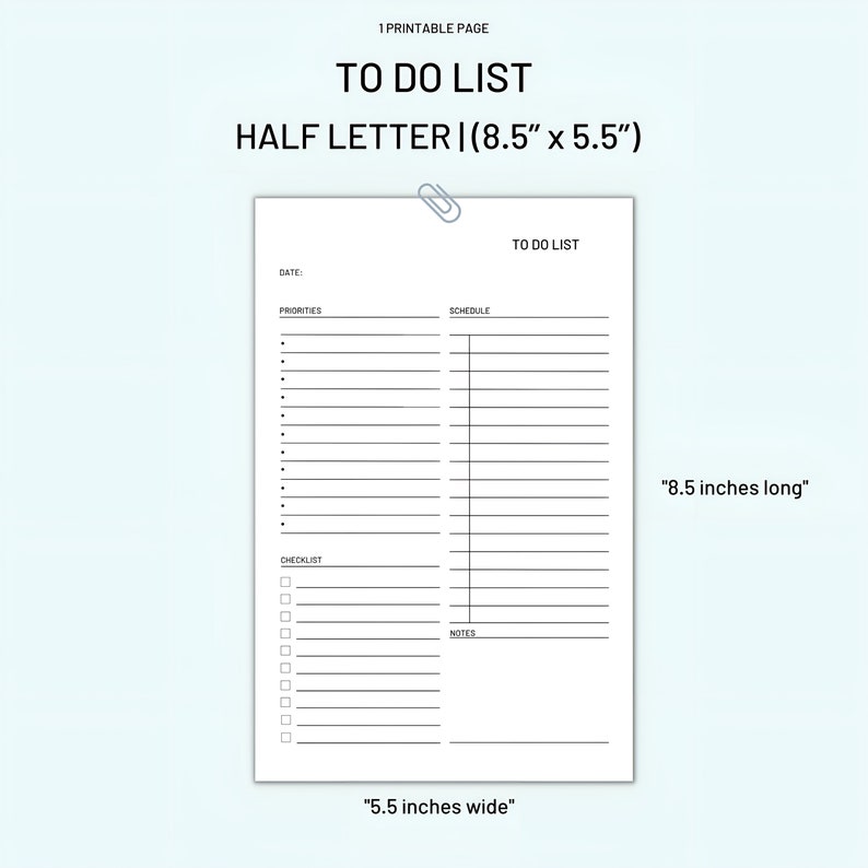 Daily Checklist Printable &amp; Fillable Daily to Do List - Etsy