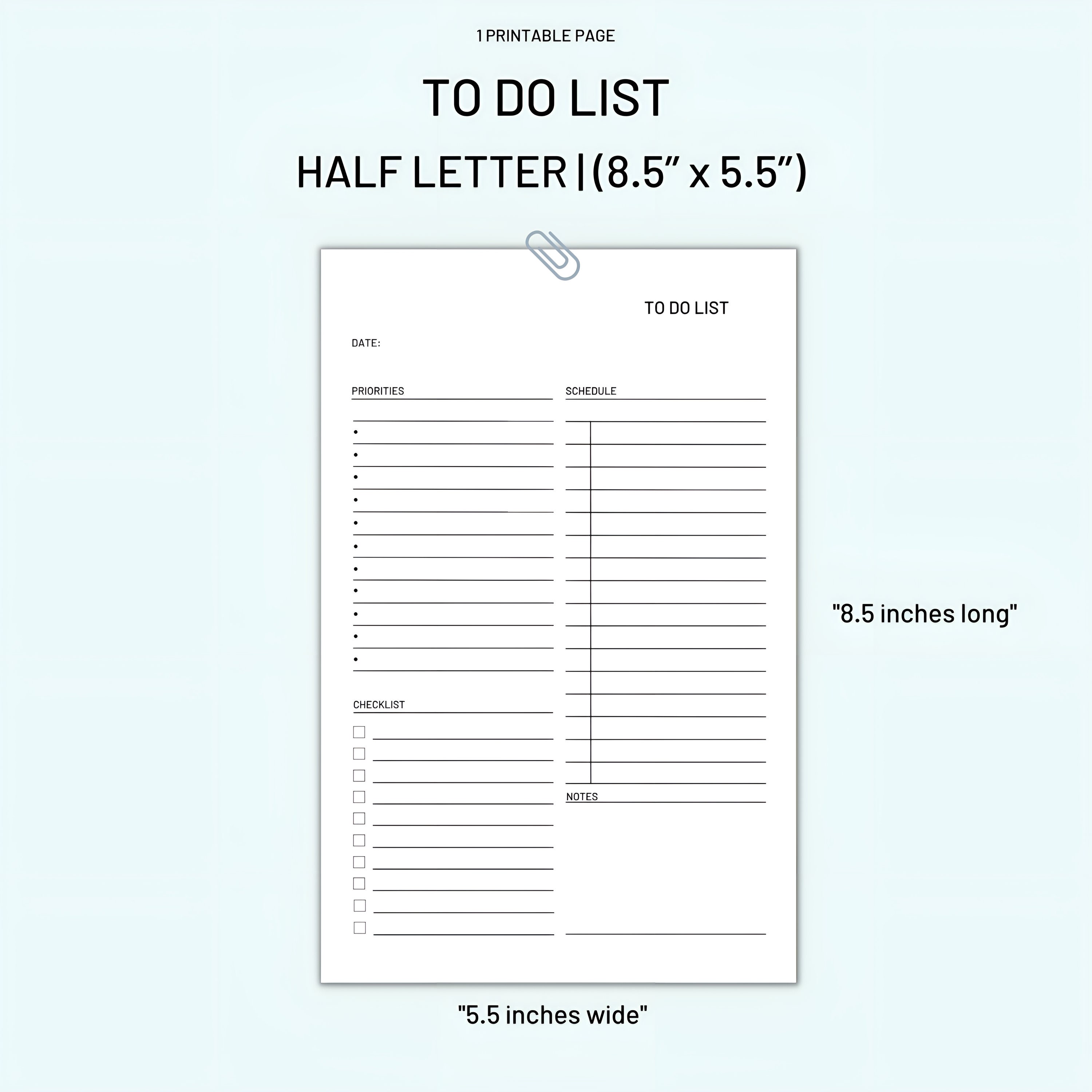 Daily Checklist Printable & Fillable Daily to Do List - Etsy