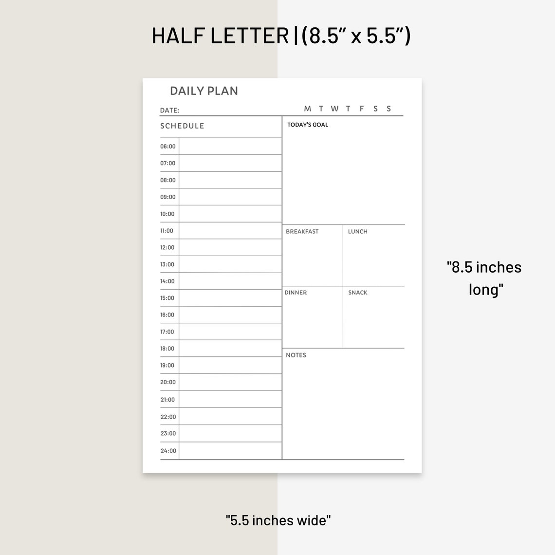 24 Hour Daily Planner Printable, Hourly Planner, Military Time Plan ...
