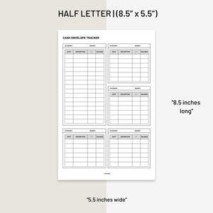Cash Envelope Tracker Printable, Cash Envelopes, Cash Budget Tracker ...