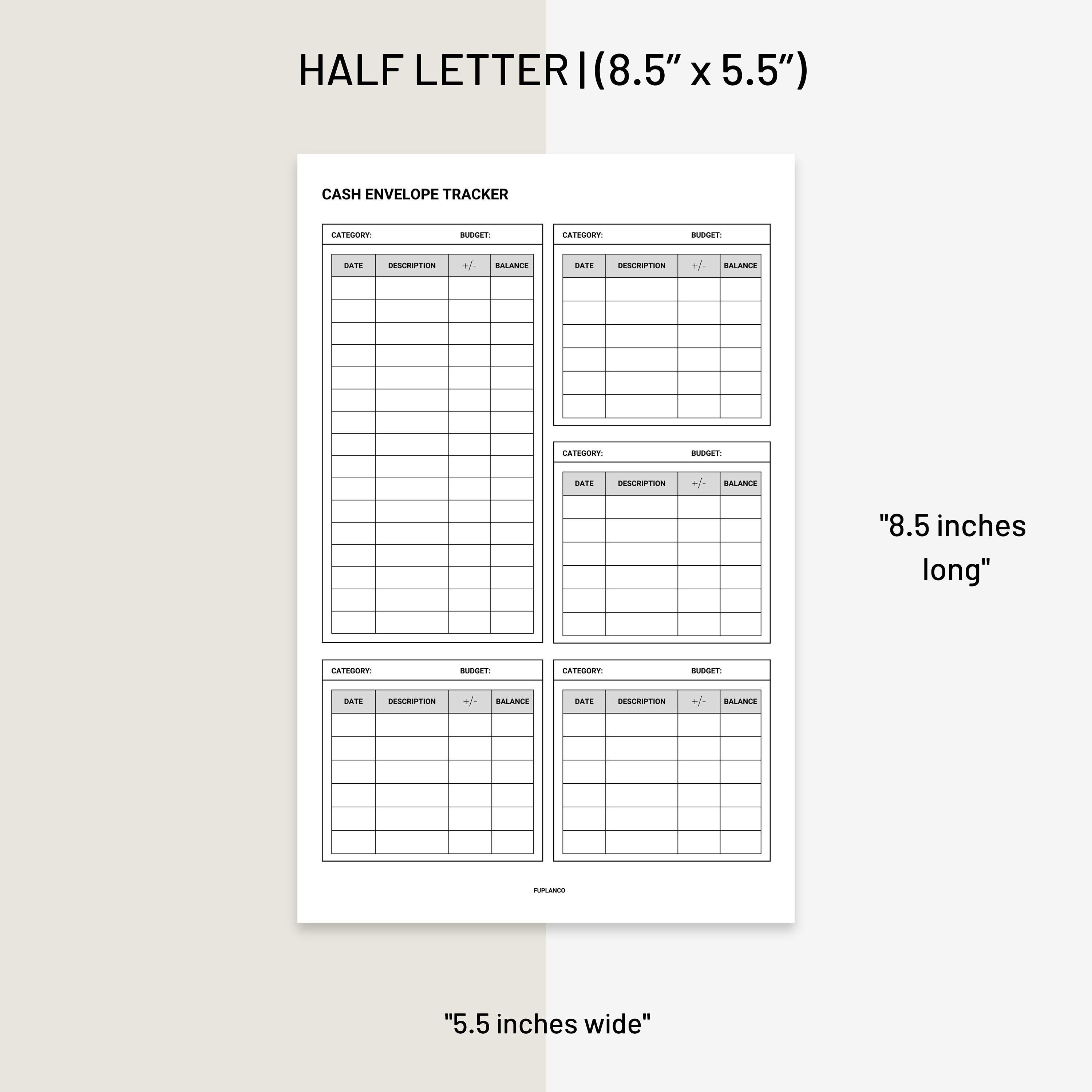 Cash Envelope Tracker Printable, Cash Envelopes, Cash Budget Tracker ...