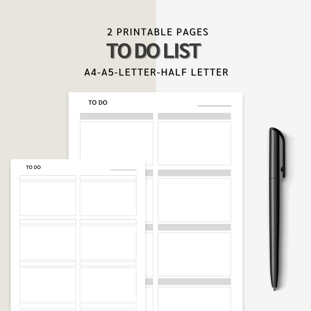 To Do List Planner Printable PDF | Goal Setting & Productivity Planner ...