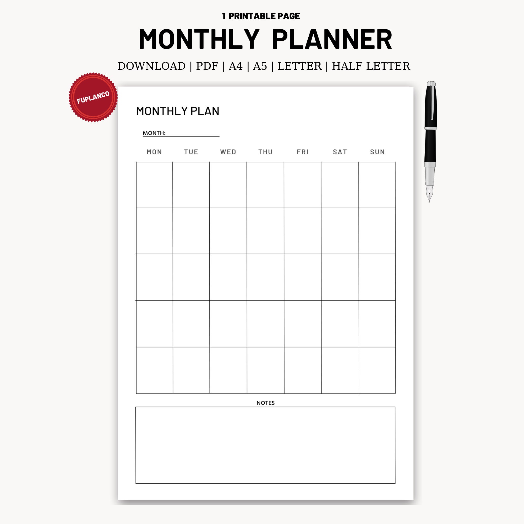 Daily, Weekly, Monthly Planner, Printable Schedule Planner, Minimal ...