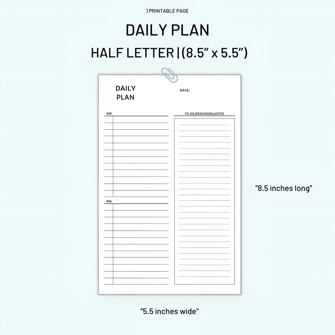 Daily Printable Planner, Desk Planner Printable, Daily to Do List ...