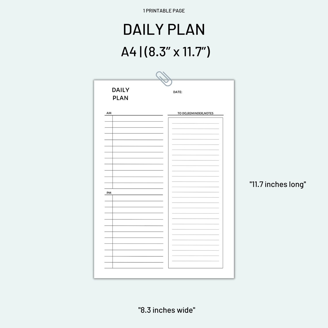 Daily Printable Planner Desk Planner Printable Daily to Do - Etsy
