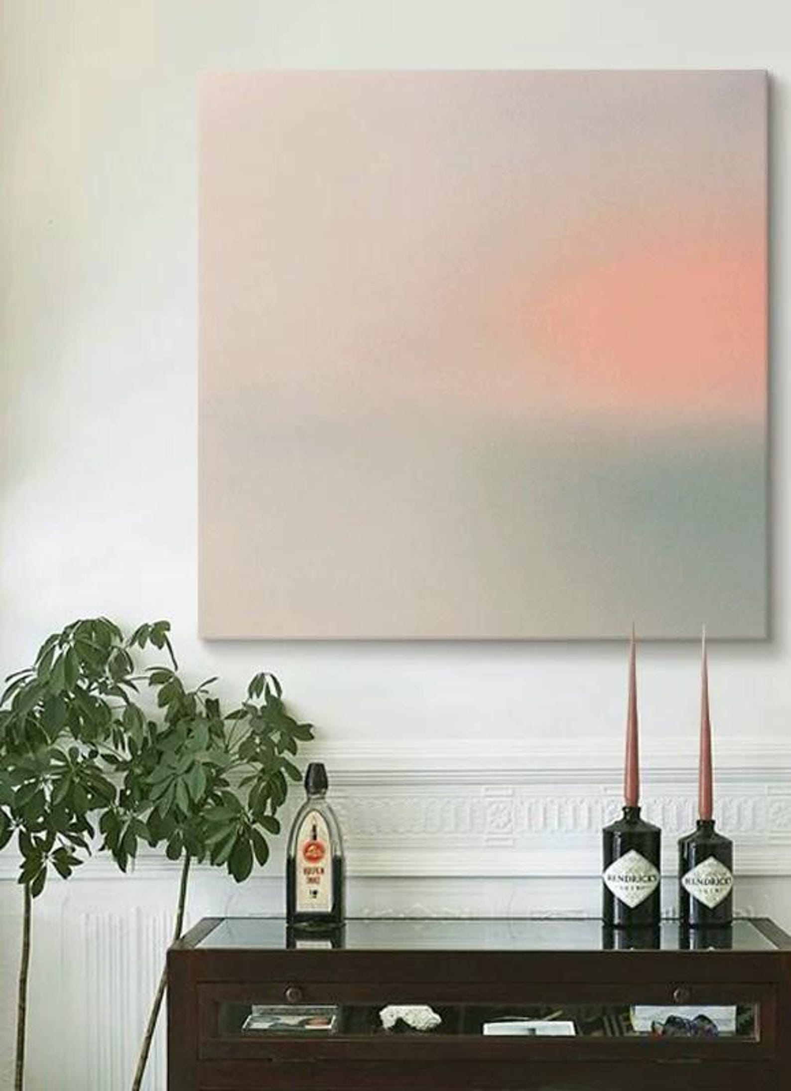 Wall Decor in the Mist Watercolor Painting Sunset Sunrise Wall Painting ...