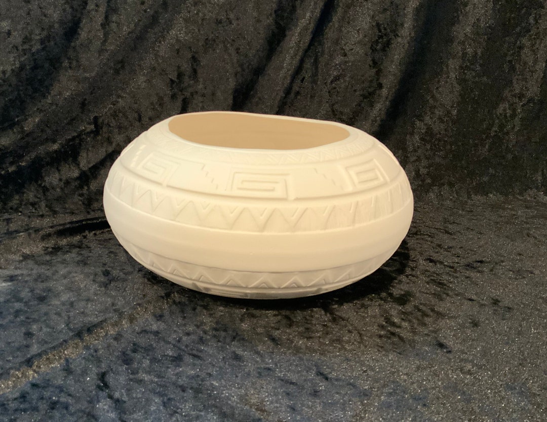Round Aztec Pot Round Aztec Vase Southwest Pottery - Etsy