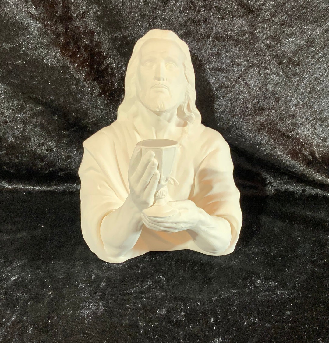Jesus Bust With Goblet Ceramic Bisque, Christian Ceramics, Ceramic ...