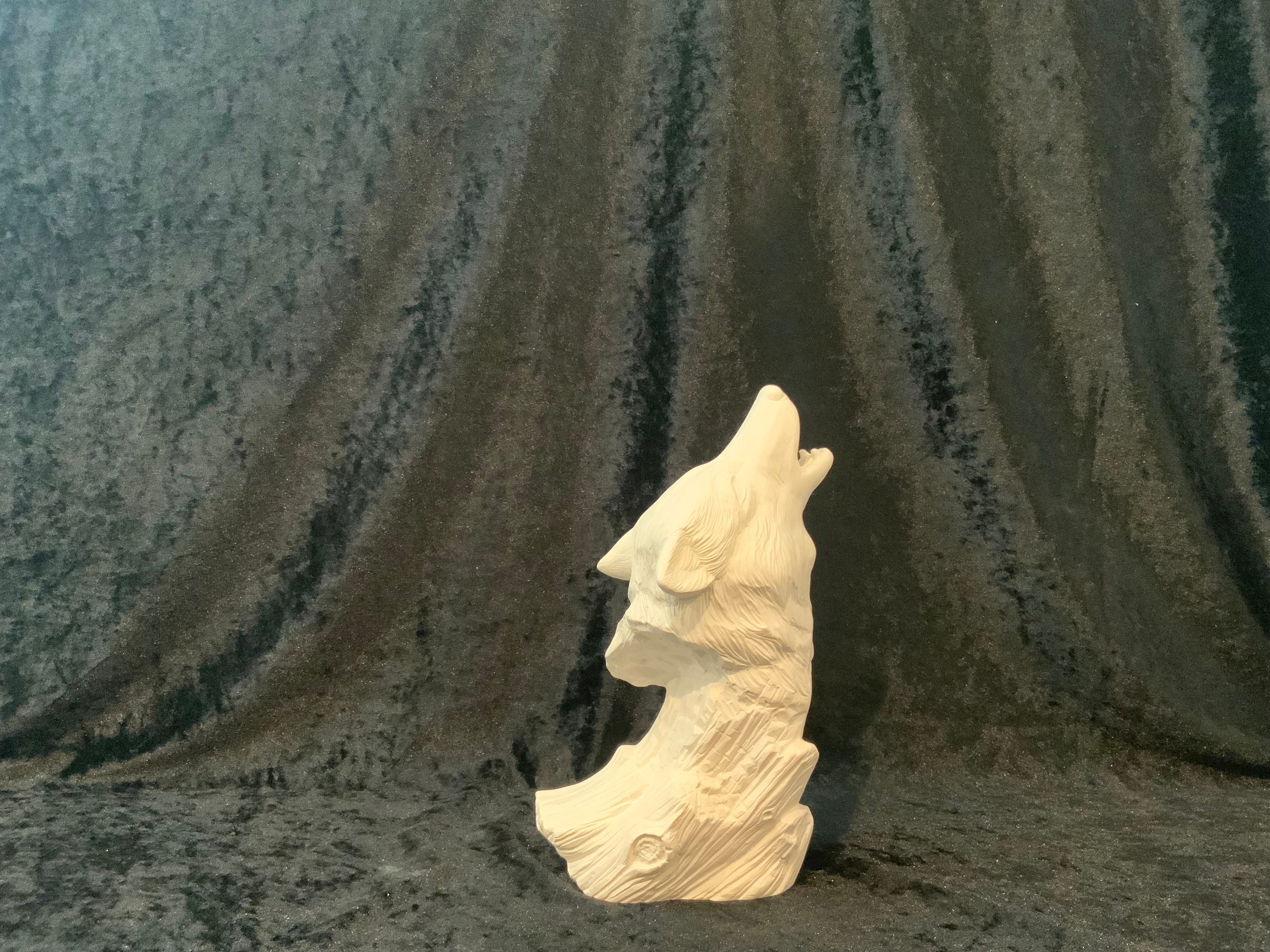 Wolf Head Ceramic Bisque Wolf Statue Southwest Ceramics to - Etsy