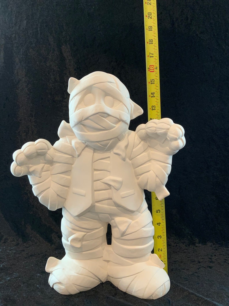 Ceramic Bisque Large Halloween Mummy Wearing a Vest, Ready to Paint ...