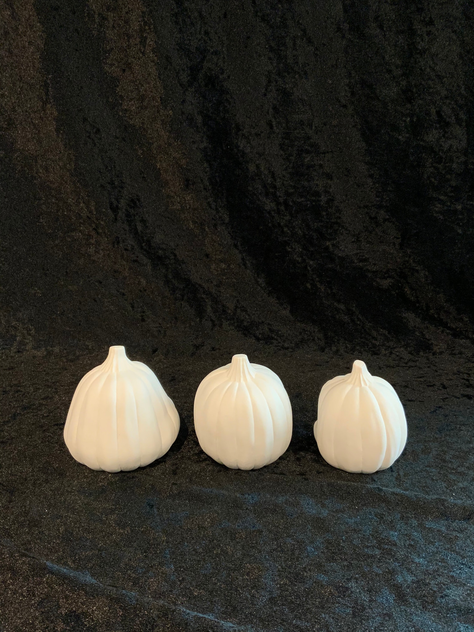 Three Pumpkins Ceramic Bisque, Set of Three Ceramic Bisque Cute Small ...