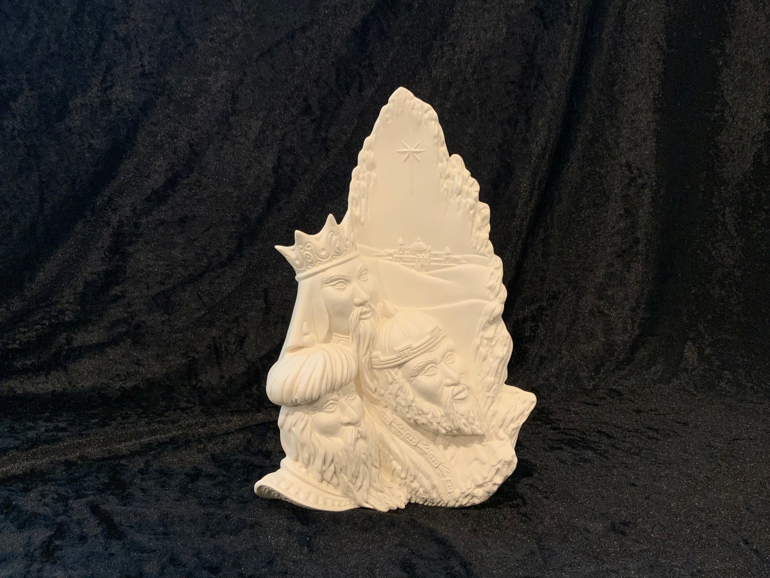 Wood Carved Three Kings Ceramic Bisque, Christian Ceramics, Christmas ...