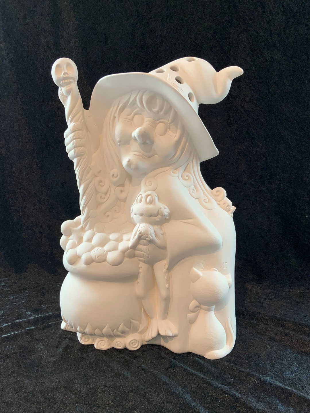 Custom Ceramic Bisque Halloween Wicked Witch With Light Holes ...