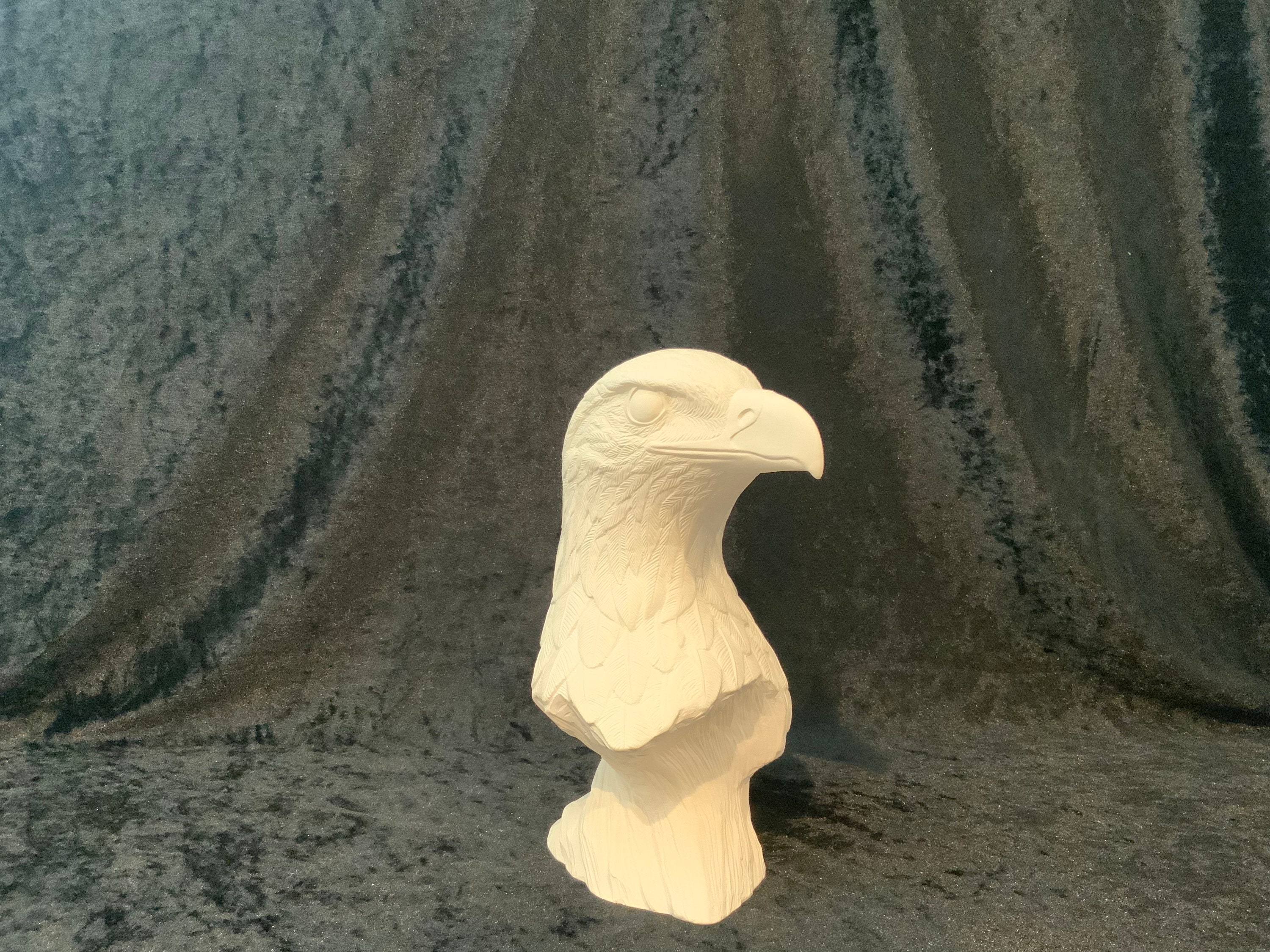 Ceramic Eagle Head Statue, Eagle Bust, Ceramic Bisque Eagle, Patriotic ...