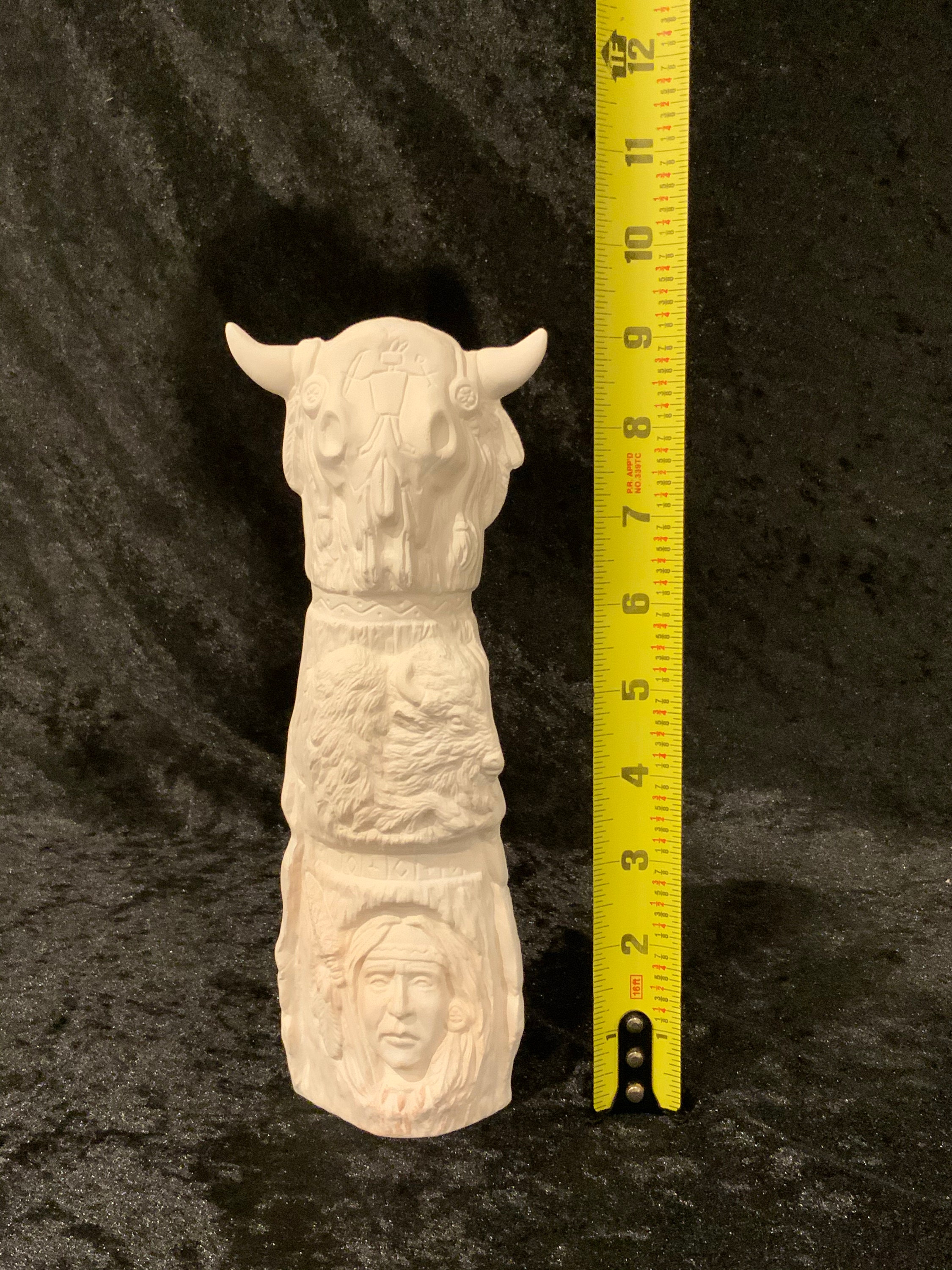 Paintable Ceramic 10 Inch Skull Totem Pole, Unpainted Ceramic Totem ...