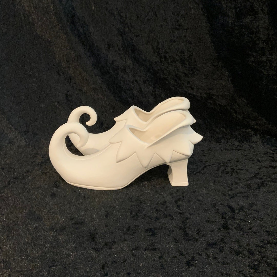 Ceramic Elf Shoes, Clay Magic Elf Shoes Ceramic Bisque, Right and Left ...