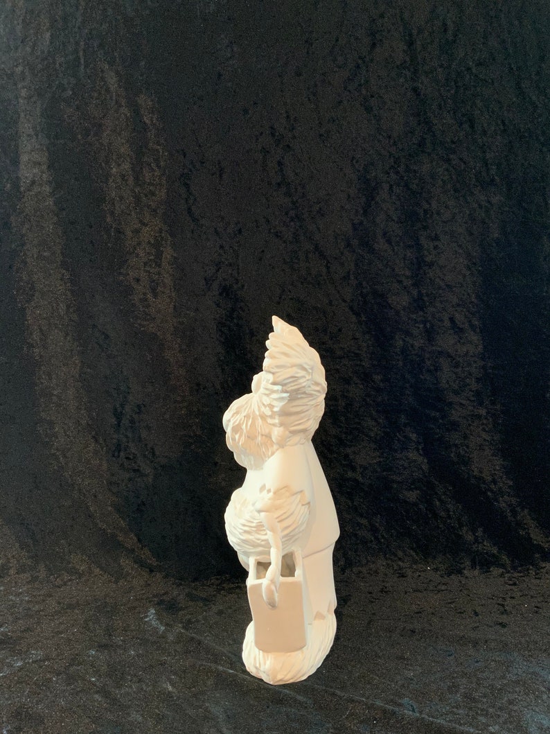 Cute Ceramic Bisque Werewolf With Jack O Lantern and Trick or Treat Bag ...