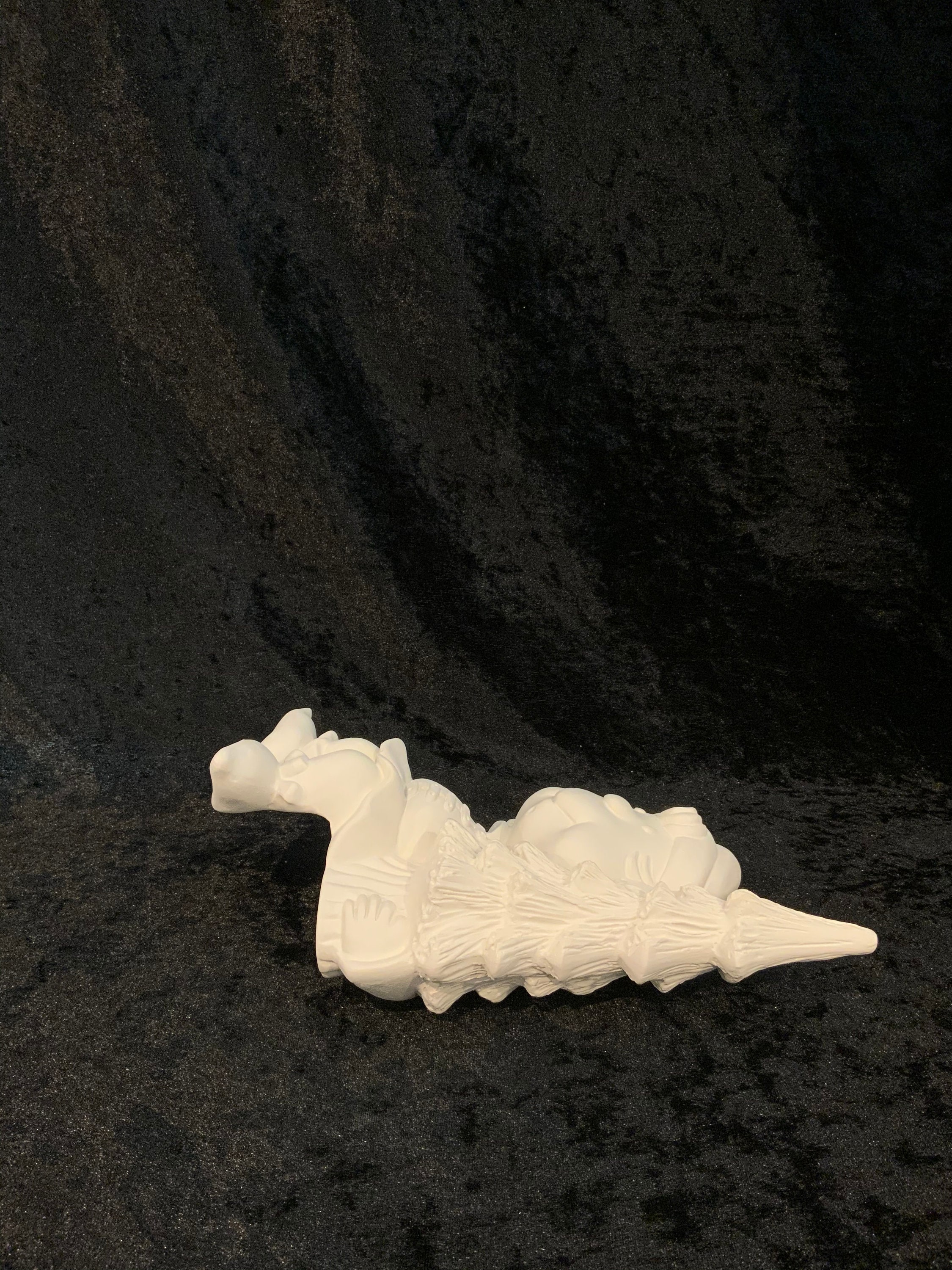 Ceramic Bisque Elves on a Tree Stump, Clay Magic Triple Wood Post With ...