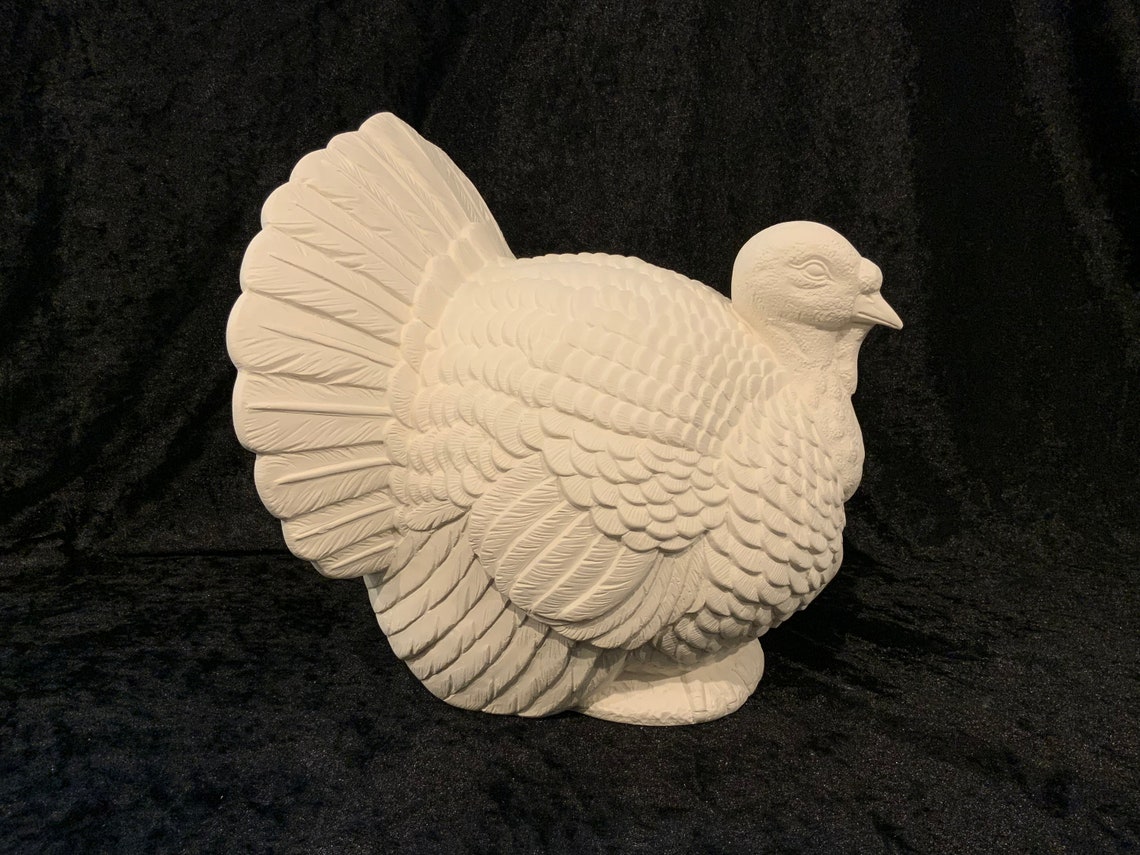 Ceramic Turkey Large Ceramic Bisque Turkey Fall Ceramics - Etsy