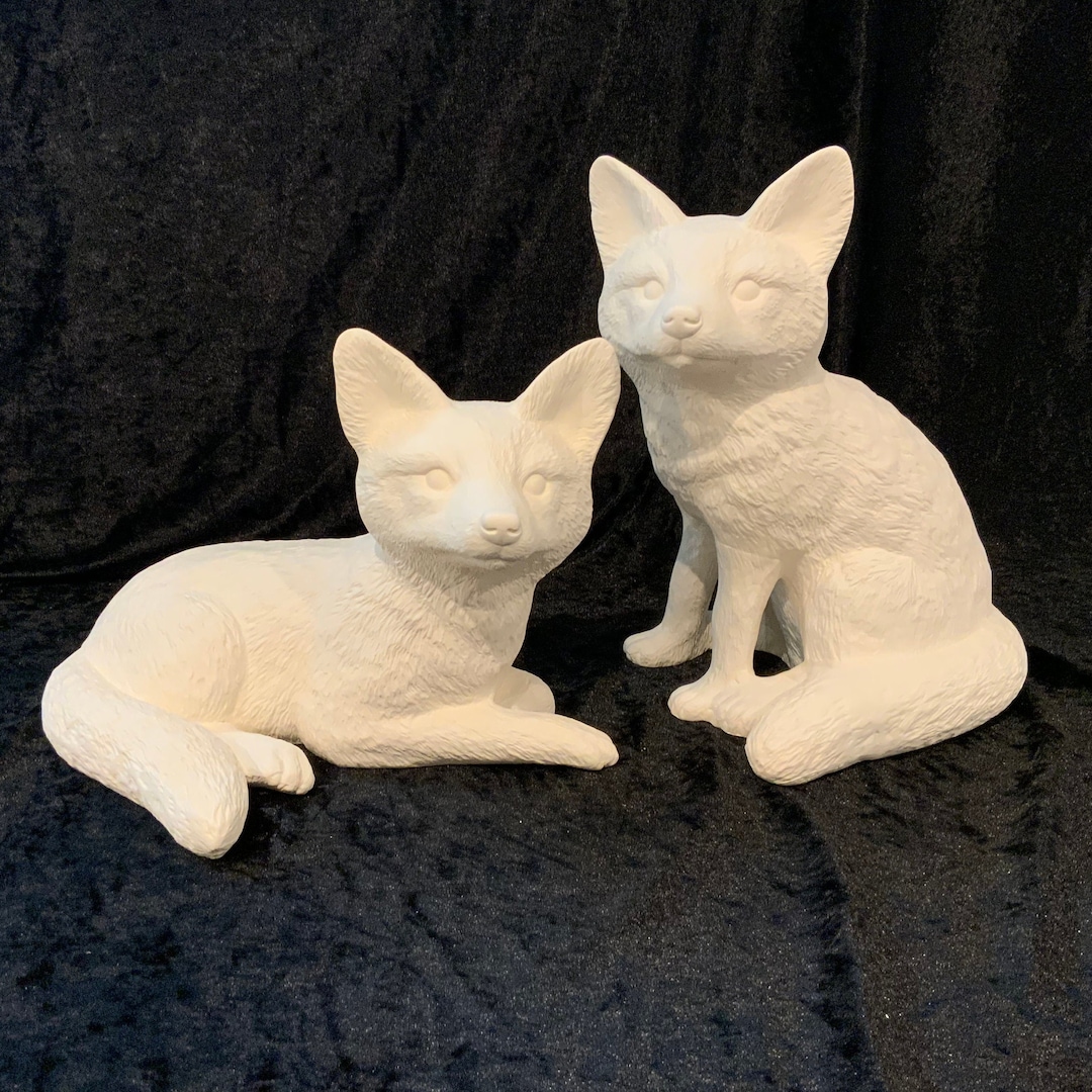 Ceramic Foxes, Woodland Animal Ceramics, Ceramic Bisque Foxes, Foxes to ...