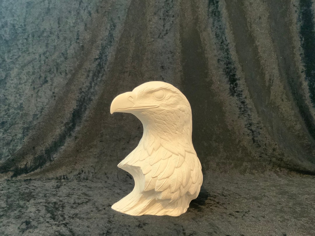 Ceramic Eagle Head Statue, Eagle Bust, Ceramic Bisque Eagle, Patriotic ...