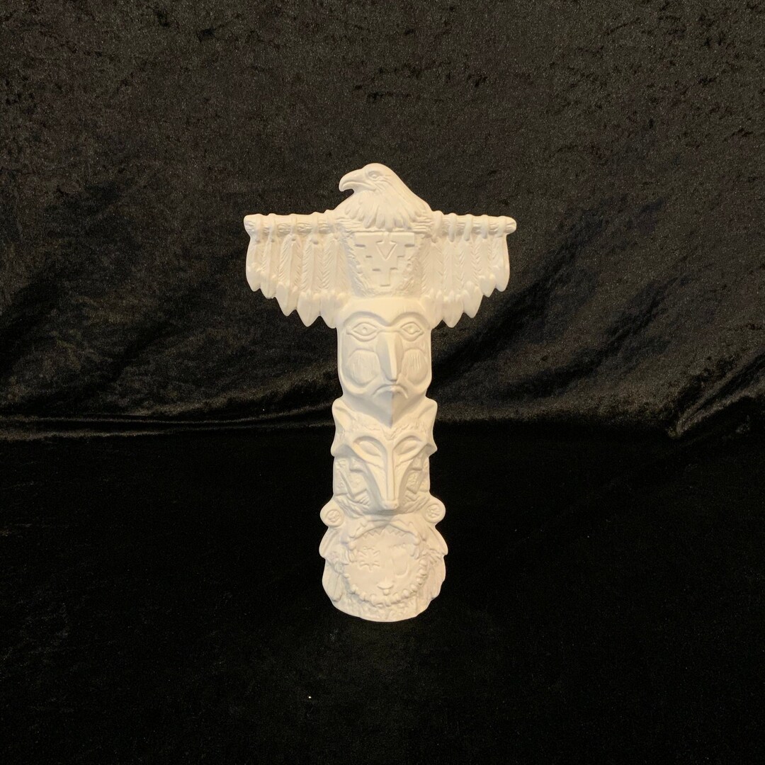Native American Totem Pole Ceramic Bisque, Kimple Mold 2315 Totem Pole ...