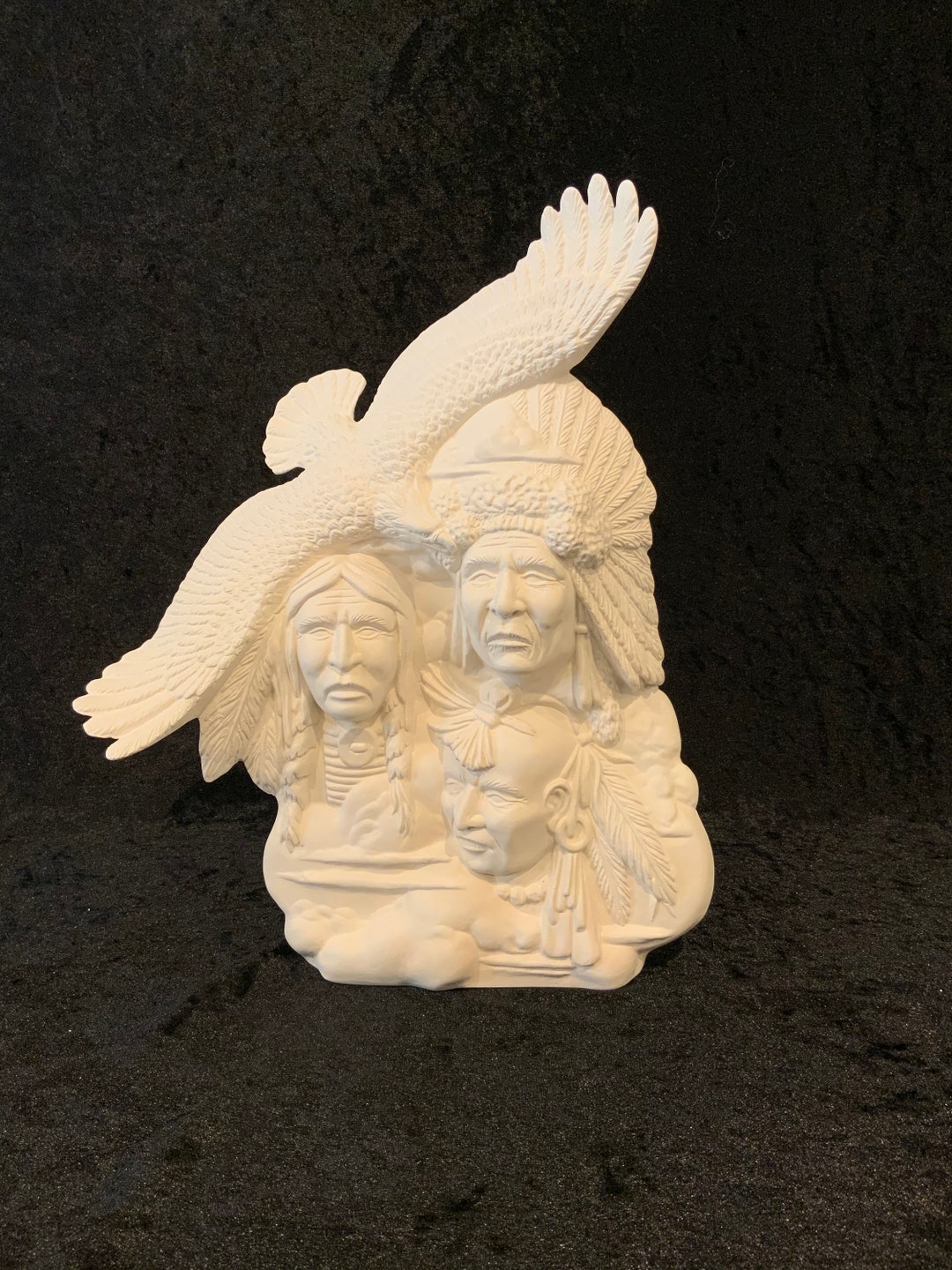 Ceramic Bisque Indian Trio With Eagle, Ready to Paint, Southwest ...