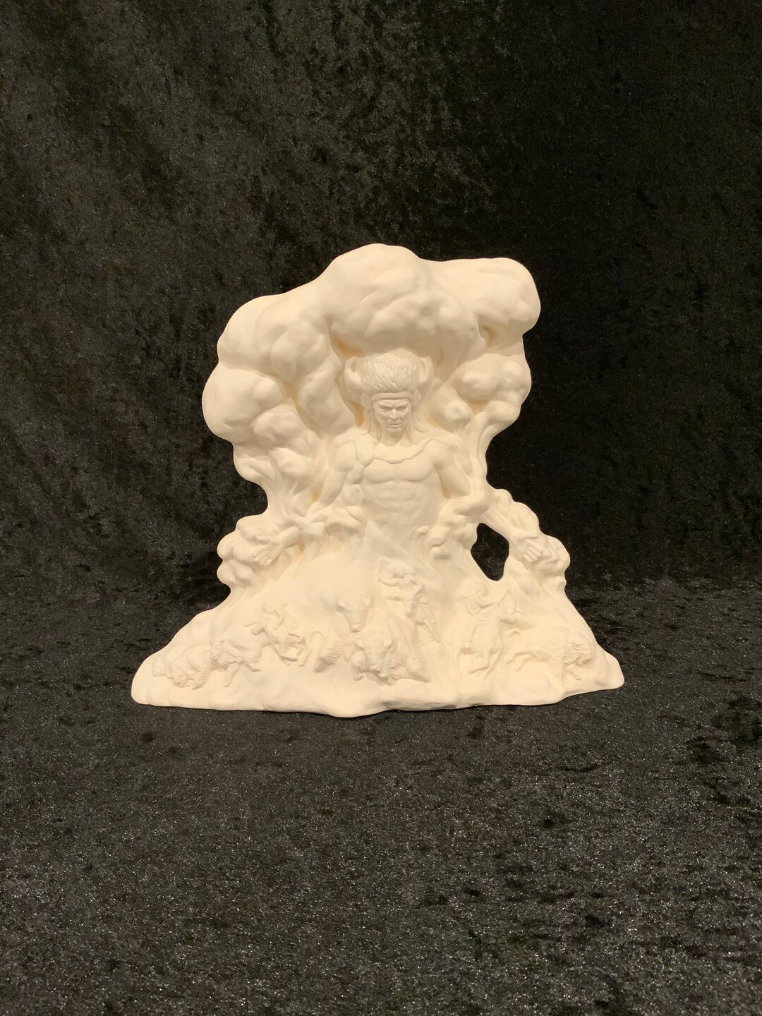 Ceramic Bisque Native American in the Clouds With Buffalo, Provincial ...