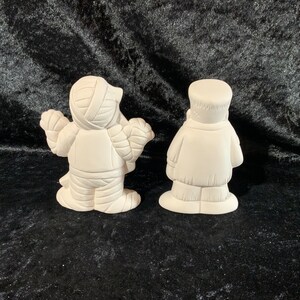 Mini Mummy and Frankenstein Ceramic Bisque Set, Halloween Ceramics ...