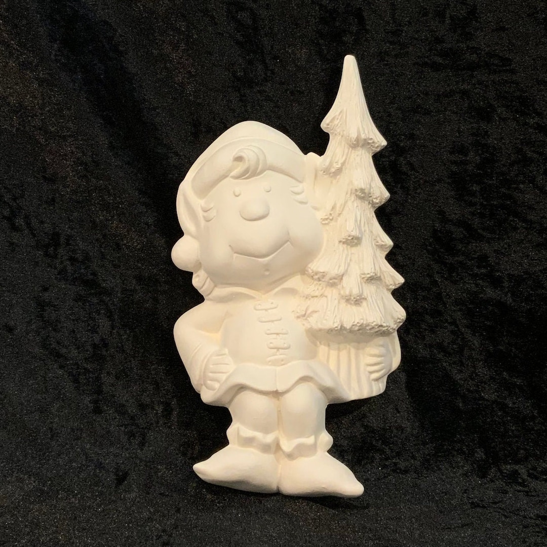 Ceramic Elf to Paint, Clay Magic Peppermint Stick Elf Ceramic, Bisque ...