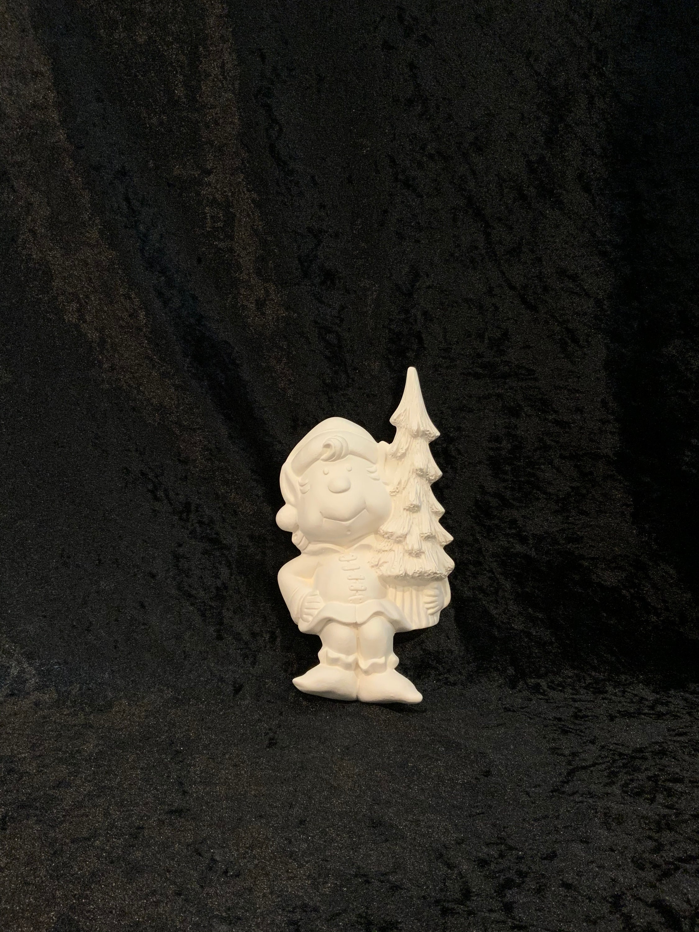 Ceramic Bisque Elves on a Tree Stump, Clay Magic Triple Wood Post With ...